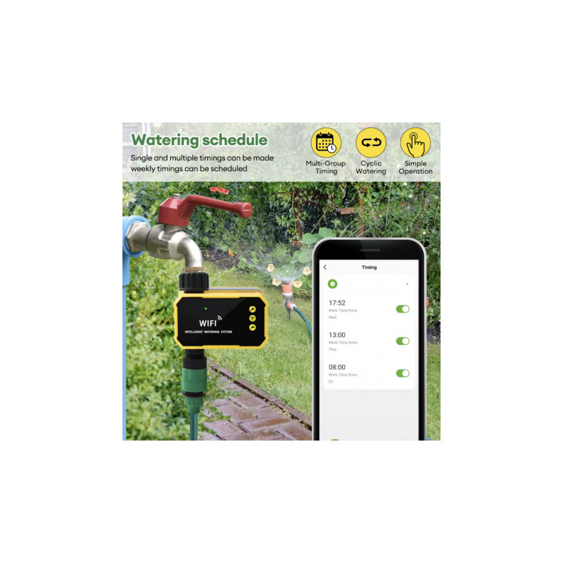 YIERYI - Tuya Smart Life WIFI watering controller + rain sensor