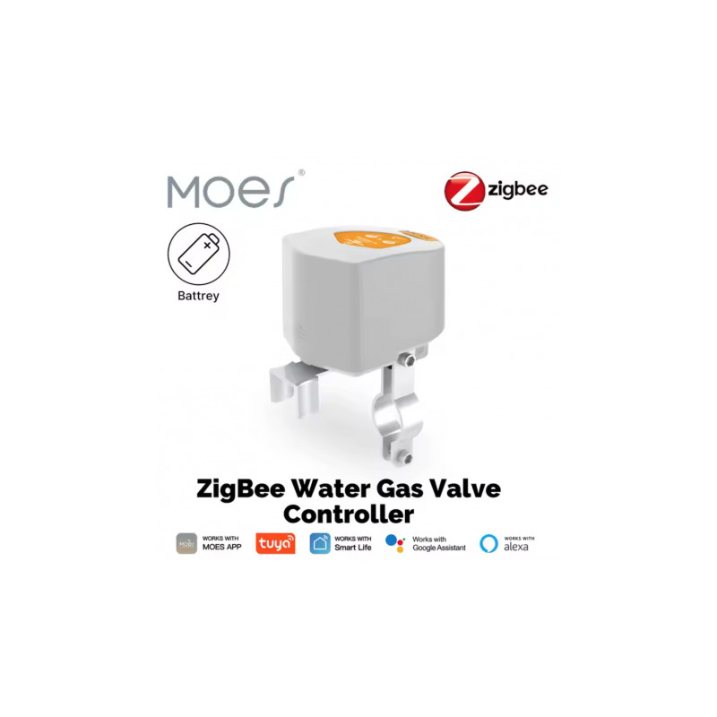 MOES - Zigbee Tuya Smart Life battery-operated water or gas valve